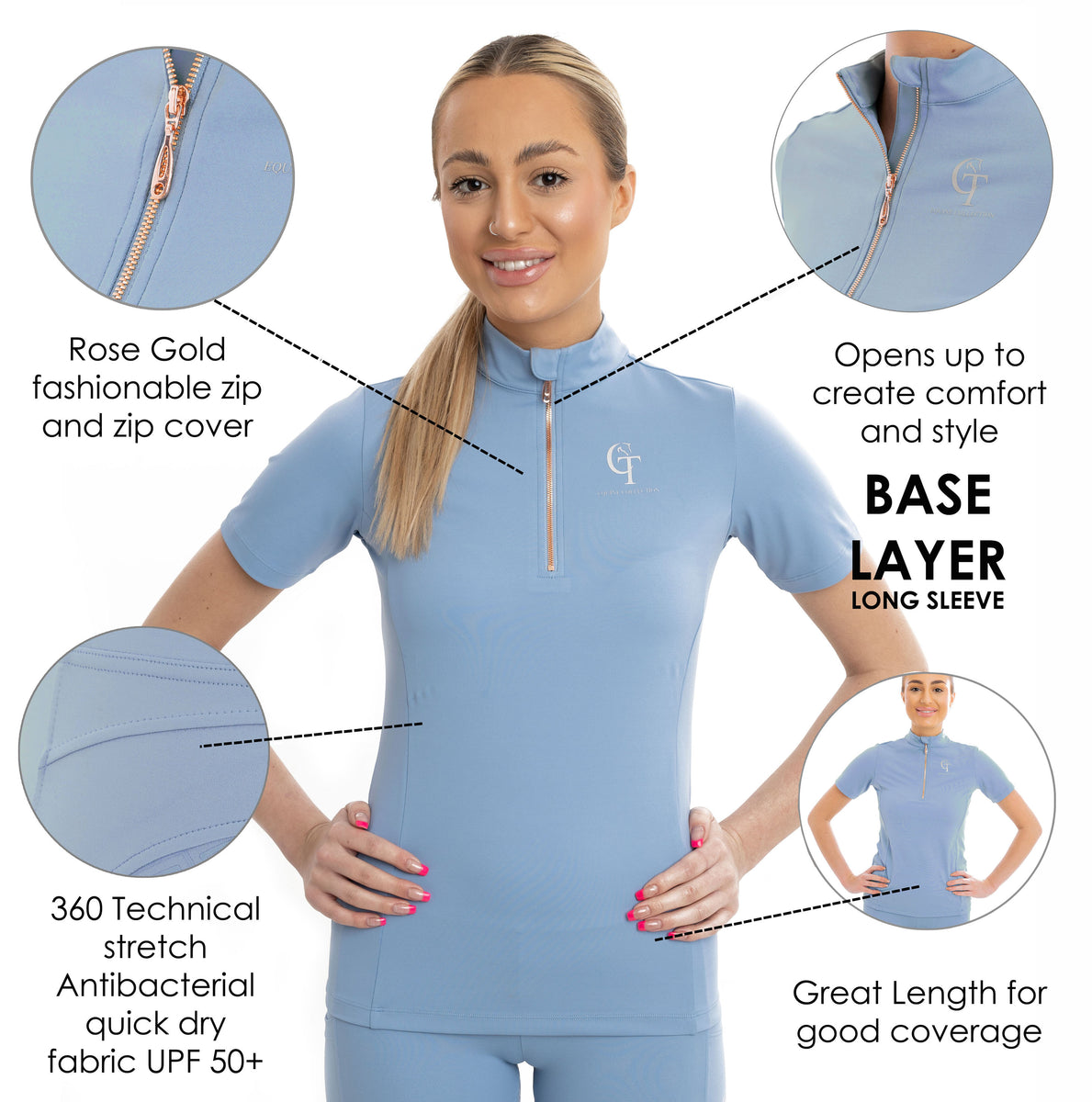 Sky Blue Base Layer | Horse Riding Base Layer | CT Equine Collection ...