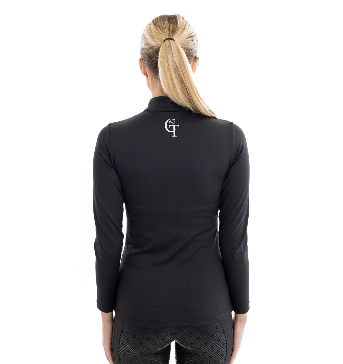 Horse Riding Base Layer Long Sleeve Diamond-Black | CT Equine Collection